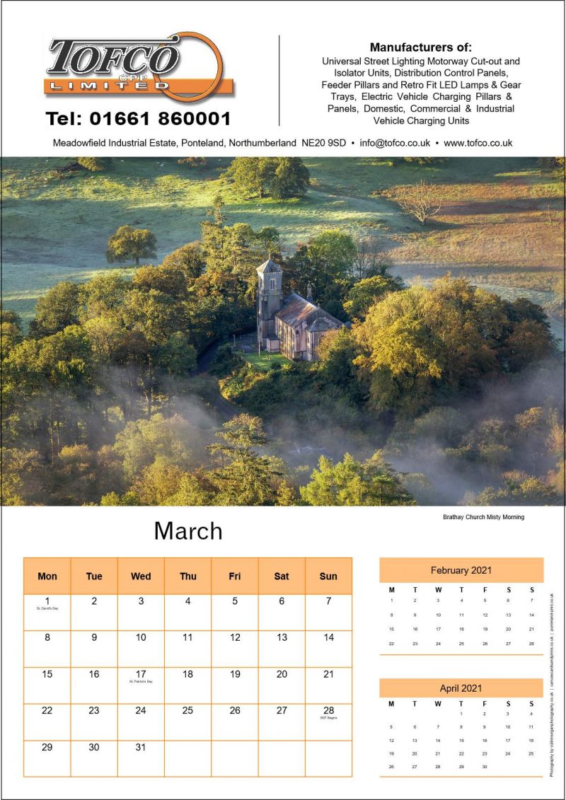 A3 Business Advertising Calendar – Our Stock Images – Ponteland Print