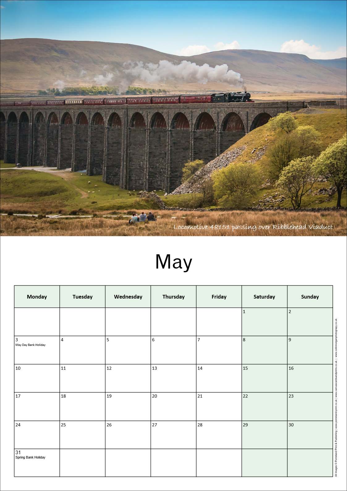 Steam Trains A3 Calendar – Ponteland Print
